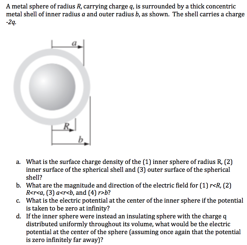 Solved A metal sphere of radius R, carrying charge q, is | Chegg.com