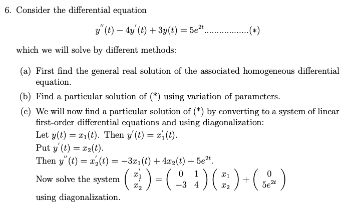 Solved 6. Consider the differential equation | Chegg.com