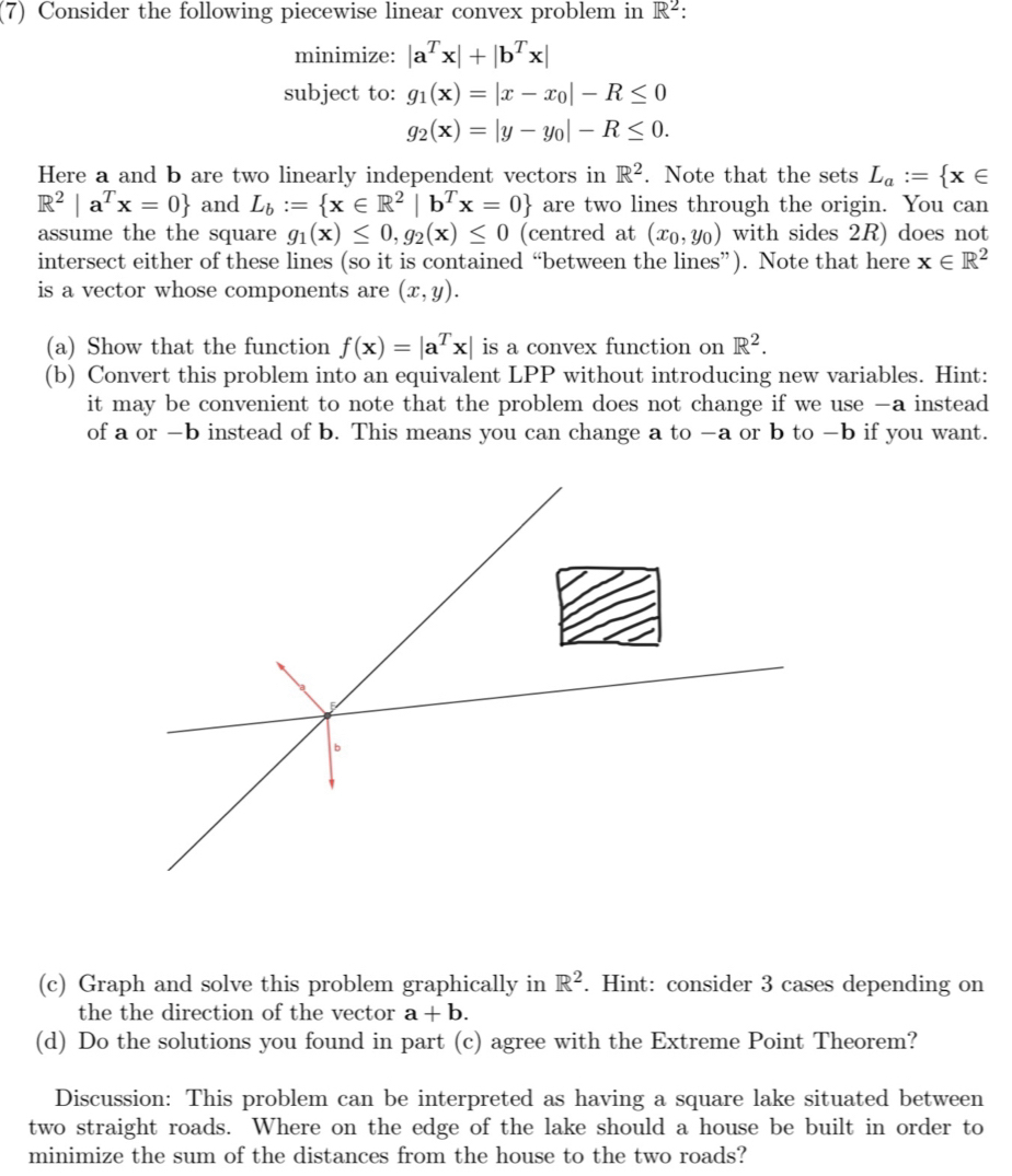 Solved (7) ﻿Consider the following piecewise linear convex | Chegg.com