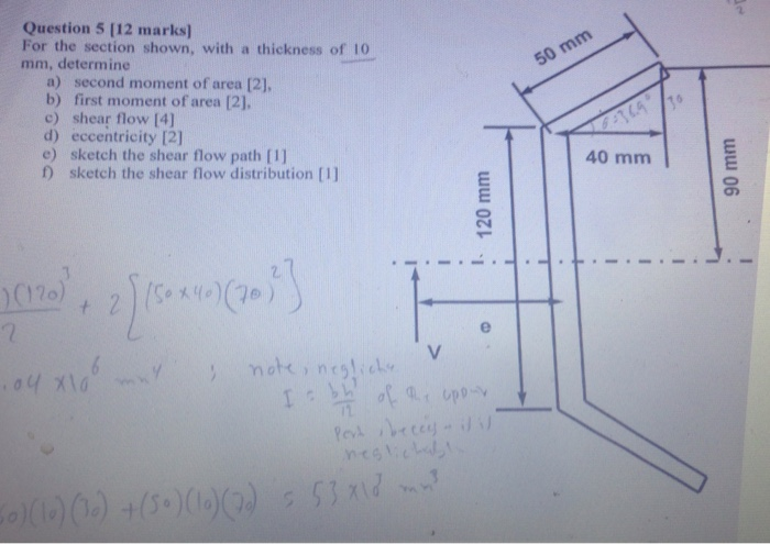 Solved Question 5 (12 marks] For the section shown, with a | Chegg.com