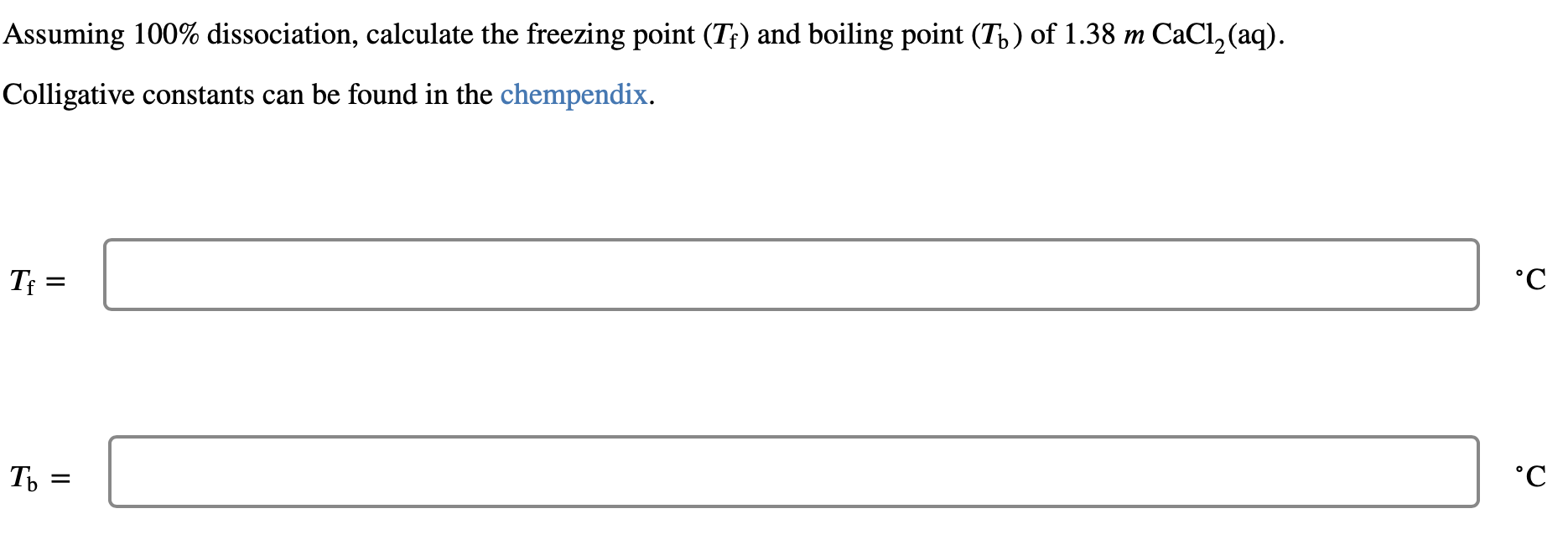 Solved Assuming 100% dissociation, calculate the freezing | Chegg.com