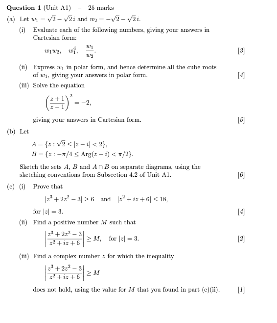 Solved Question 1 (Unit A1) 25 marks (a) Let wi = V2 - V2i | Chegg.com