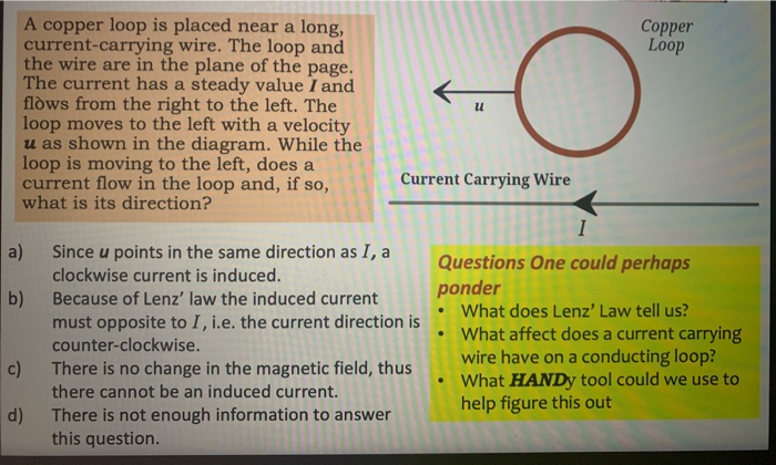 Solved A copper loop is placed near a long current-carrying | Chegg.com