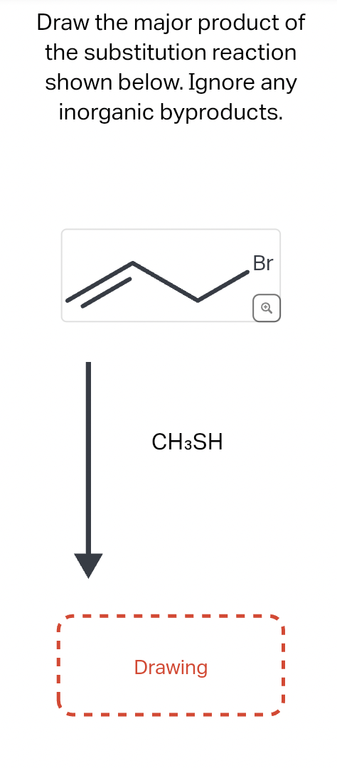 Solved Draw the major product of the substitution reaction | Chegg.com