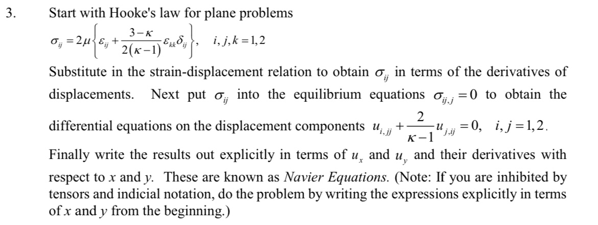 Solved Start with Hooke's law for plane | Chegg.com