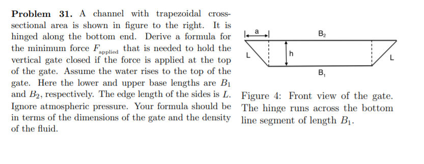 Solved a L Problem 31. A channel with trapezoidal cross- | Chegg.com