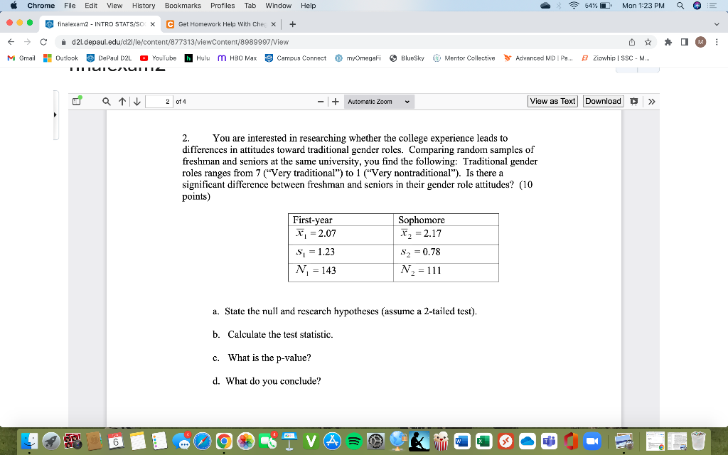 Solved • Chrome File Edit View History Bookmarks Profiles | Chegg.com