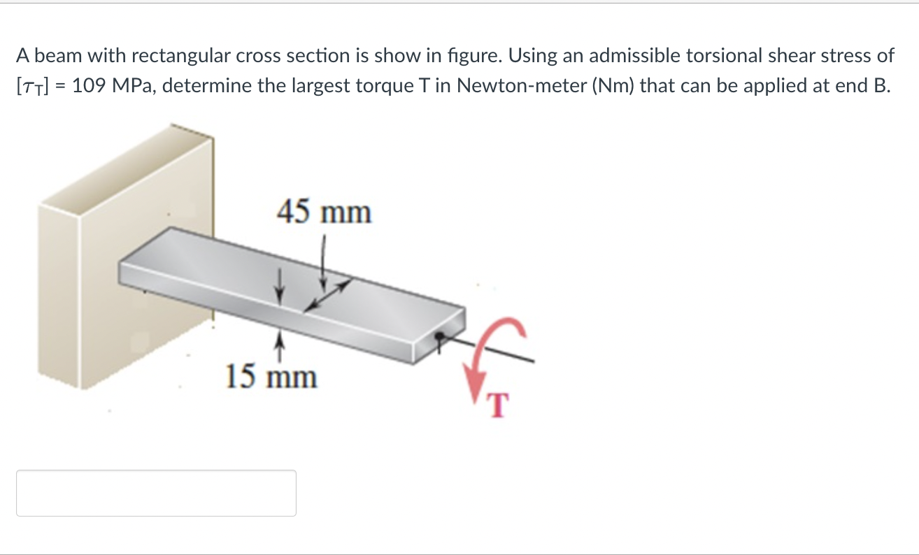 Solved A beam with rectangular cross section is show in | Chegg.com