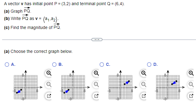 Solved A vector v ﻿has initial point P=(3,2) ﻿and terminal | Chegg.com