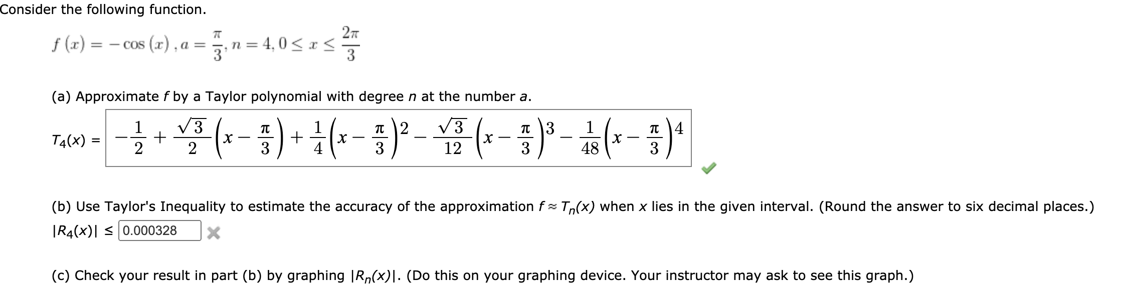 Solved Consider the following function. TT 21 f (x) = -cos | Chegg.com