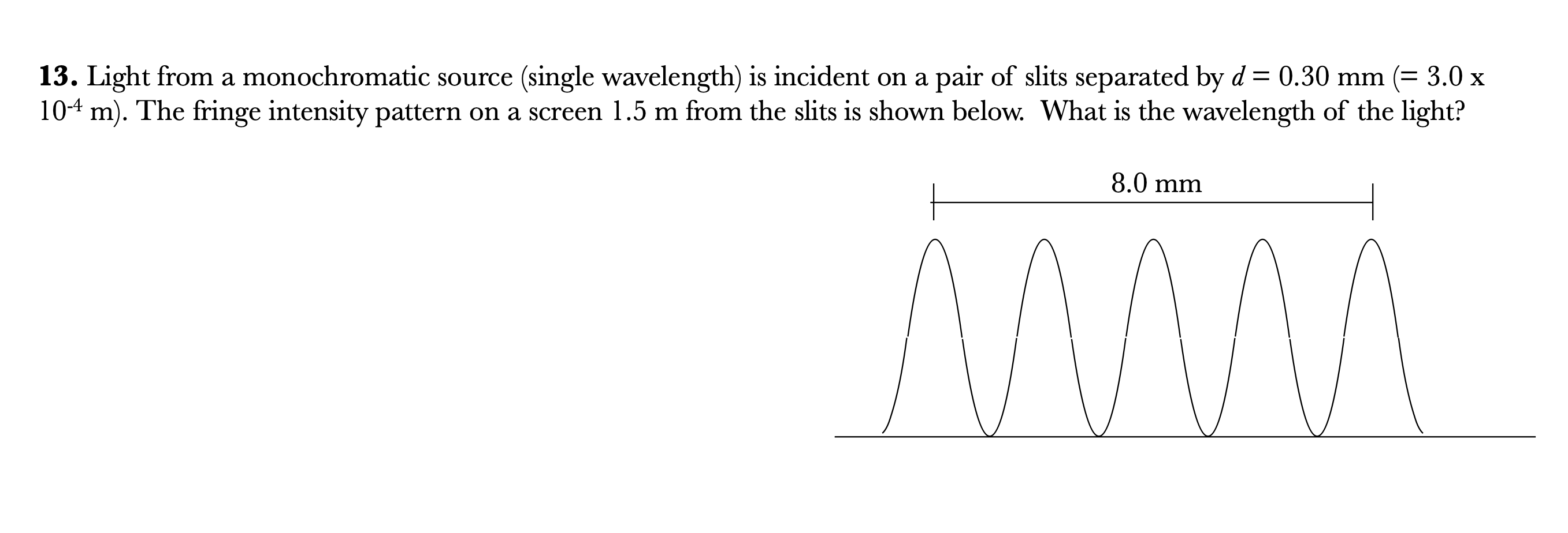 Solved 13. Light from a monochromatic source (single | Chegg.com