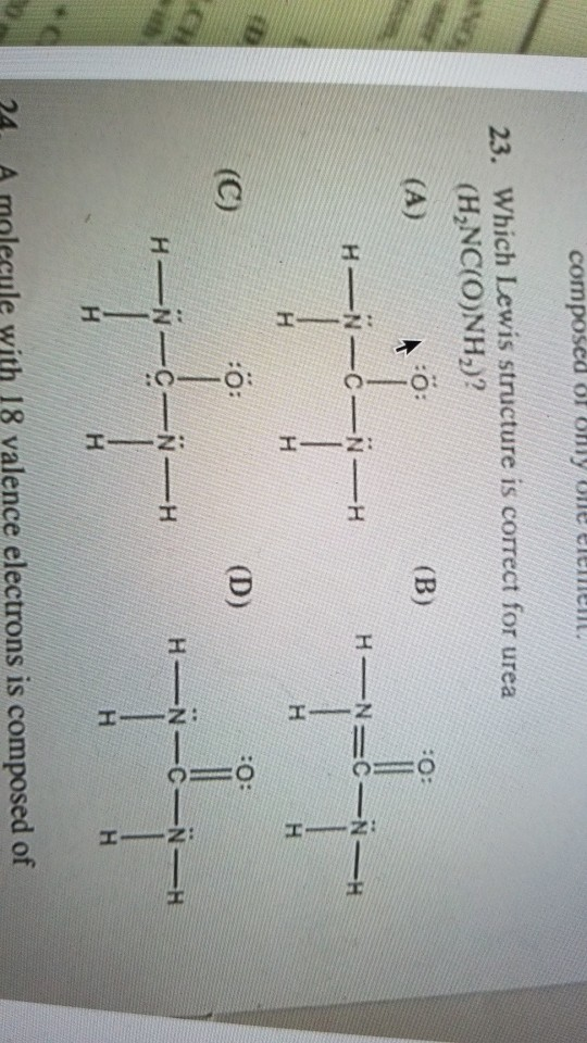 Solved composed or onne Cene 23. Which Lewis structure is | Chegg.com