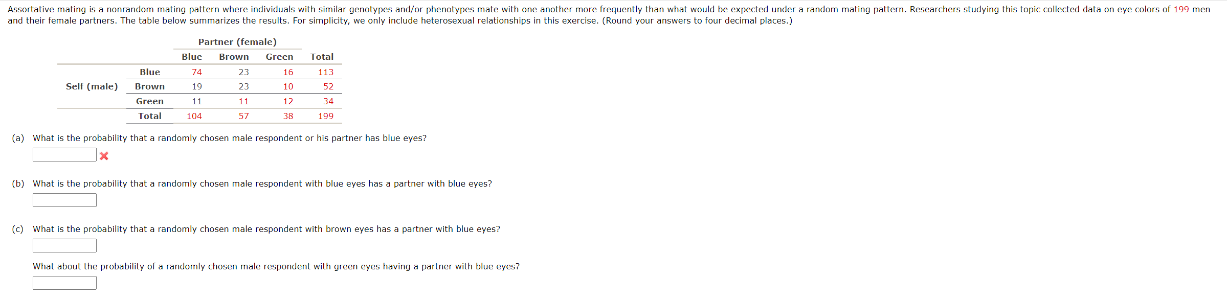 Solved Assortative mating is a nonrandom mating pattern | Chegg.com