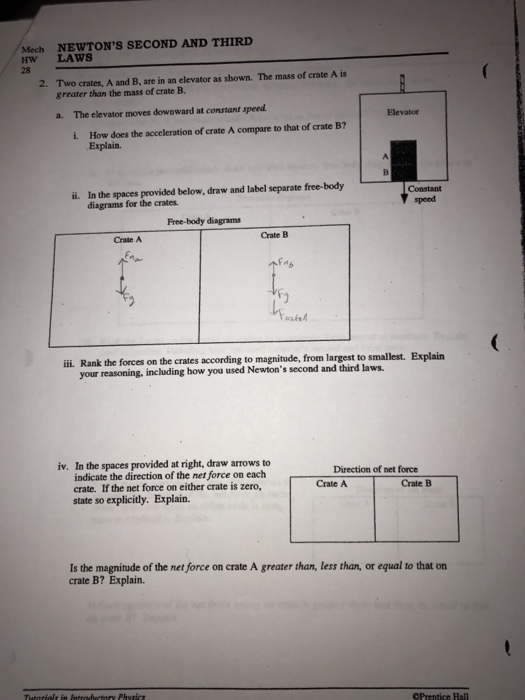 Solved Newtons second and third law. Note: there are | Chegg.com