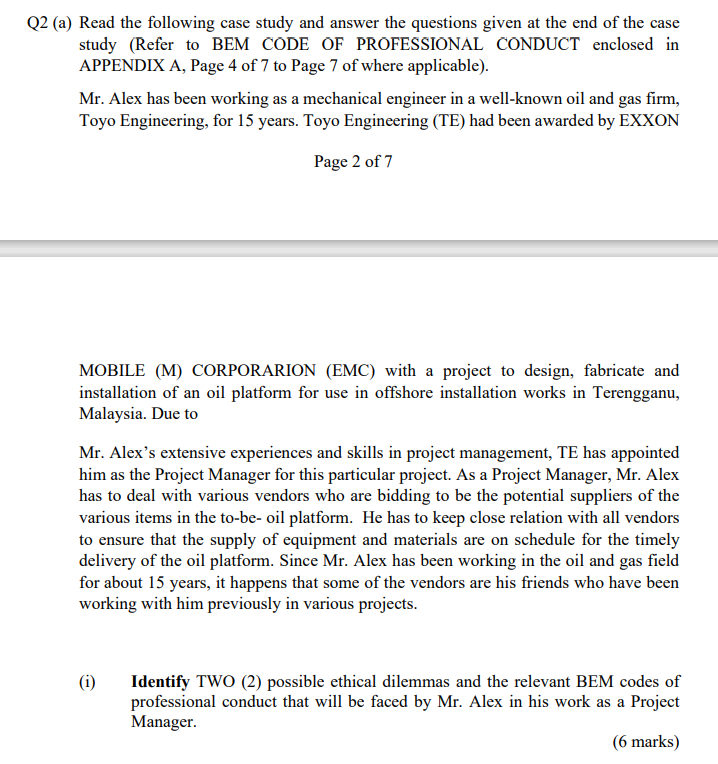 Solved Q2 (a) Read the following case study and answer the | Chegg.com