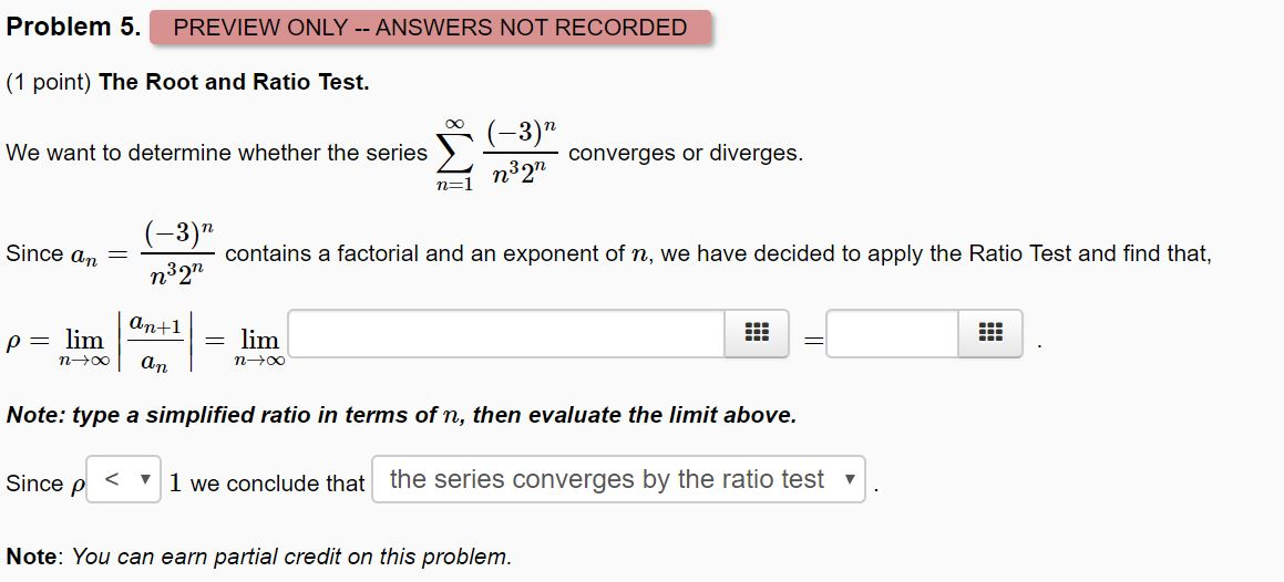 Solved Problem 5. PREVIEW ONLY -- ANSWERS NOT RECORDED (1 | Chegg.com