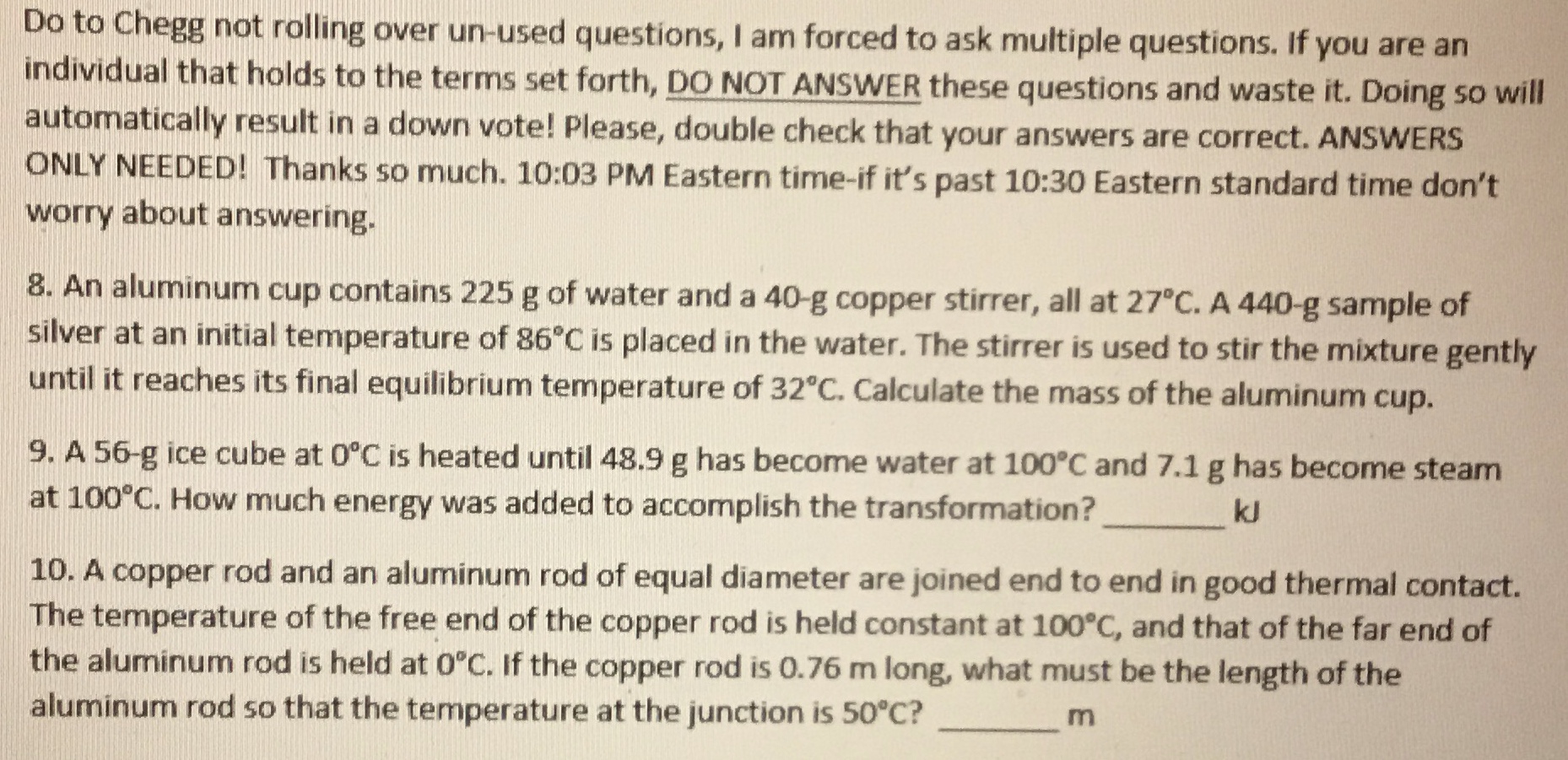 Solved Do to Chegg not rolling over un-used questions, I am | Chegg.com