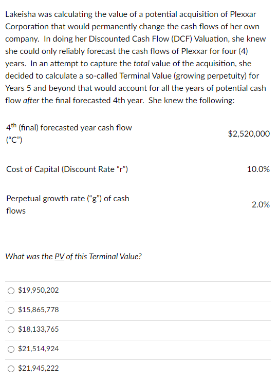 Solved Lakeisha was calculating the value of a potential | Chegg.com