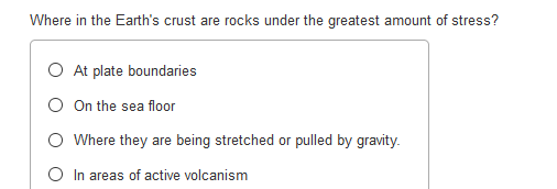 Solved Where in the Earth's crust are rocks under the | Chegg.com