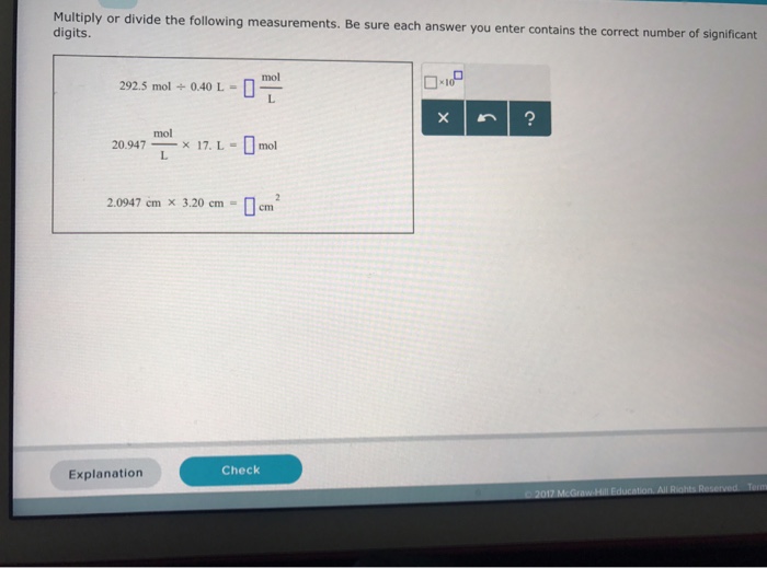 Solved Multiply or divide the following measurements. Be | Chegg.com