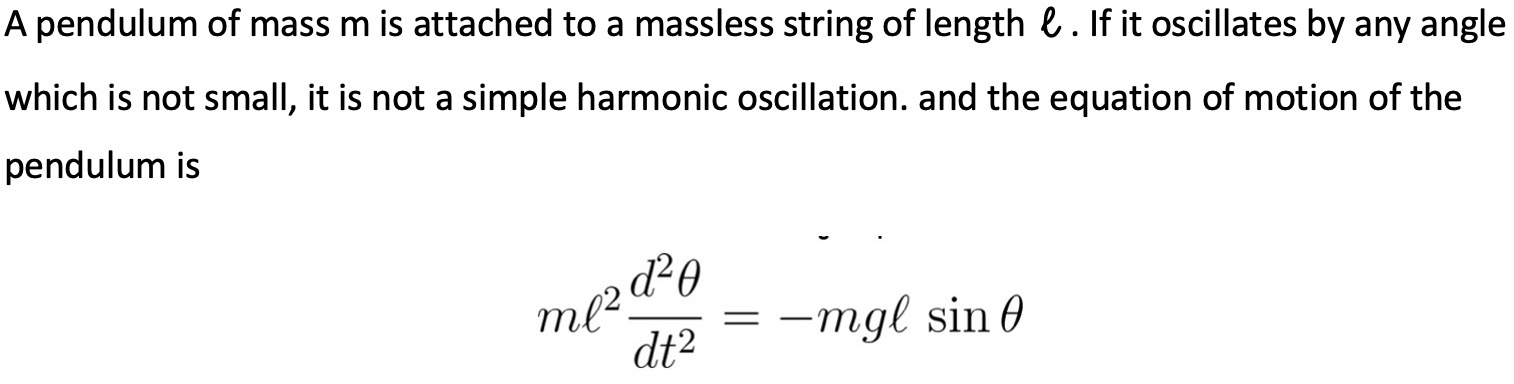 Solved A pendulum of mass m is attached to a massless string | Chegg.com