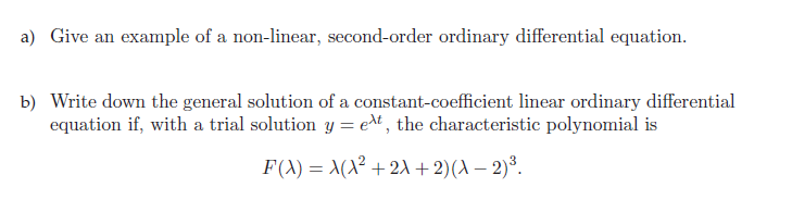 Solved non-linear, second-order ordinary differential | Chegg.com