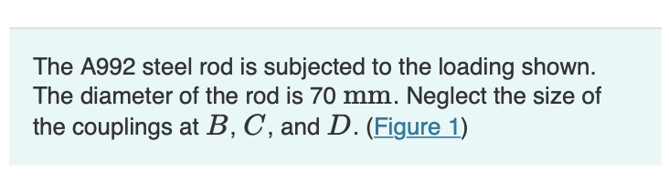 Solved The A992 steel rod is subjected to the loading shown. | Chegg.com