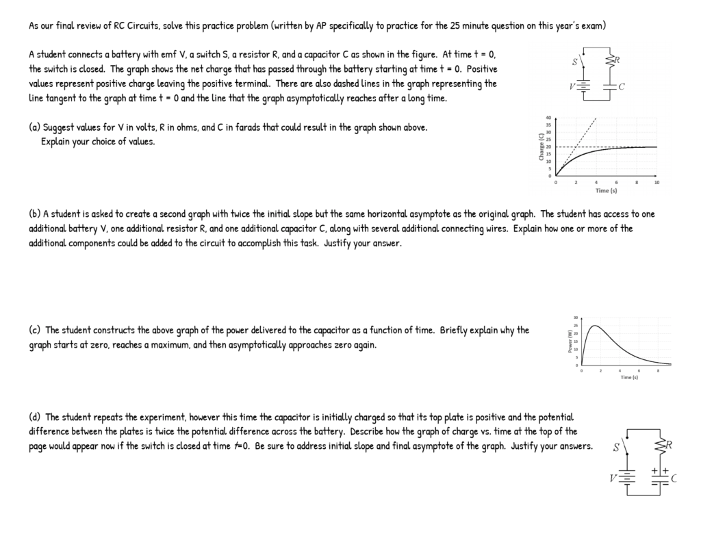Solved As Our Final Review Of Rc Circuits Solve This Chegg