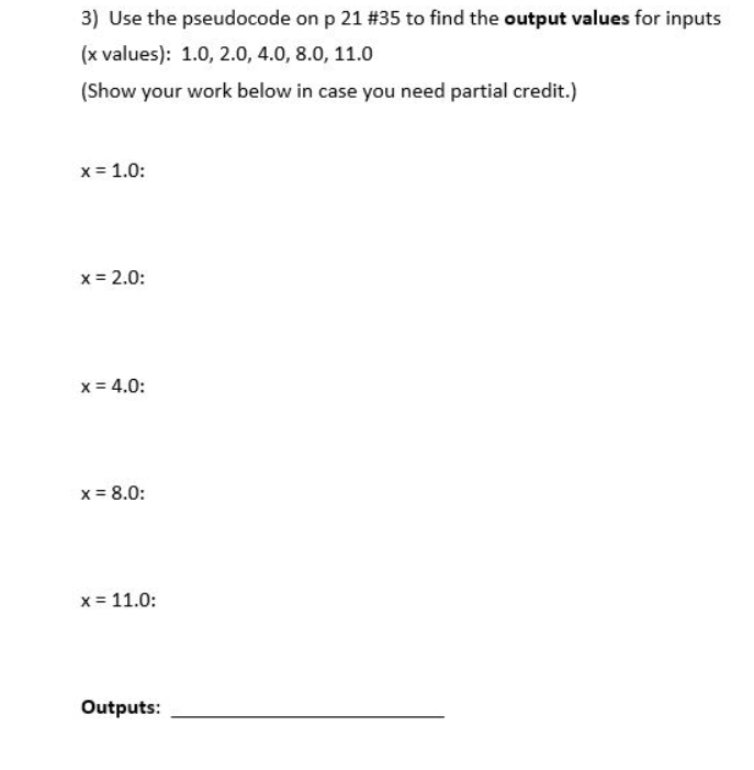 Solved 3 Use The Pseudocode On P 21 35 To Find The Output