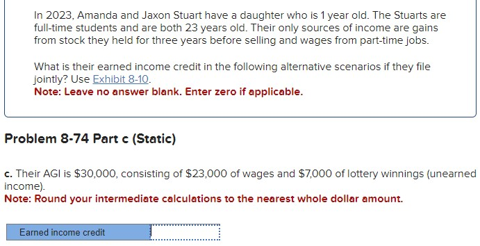 Solved In 2023, Amanda and Jaxon Stuart have a daughter who | Chegg.com