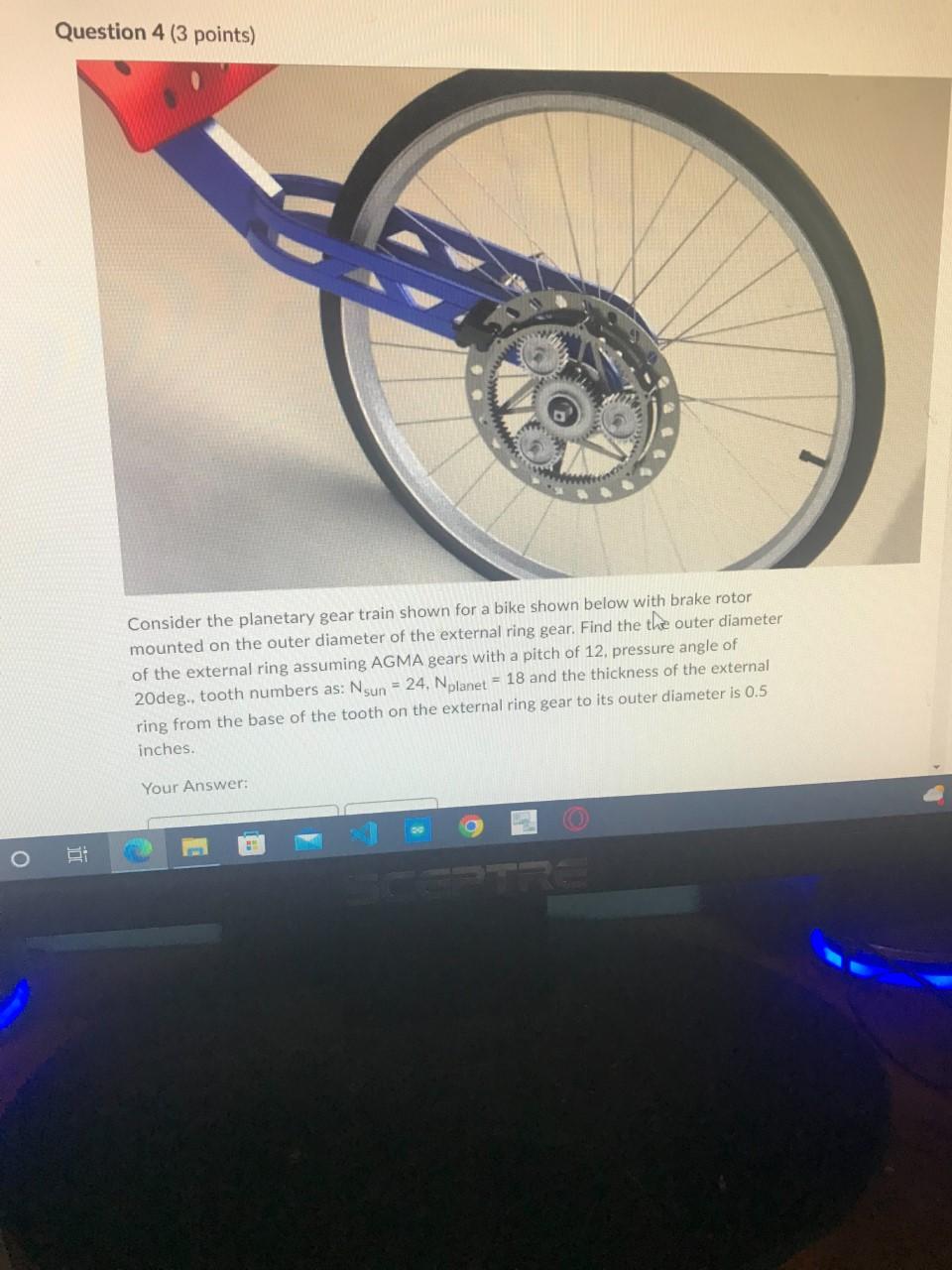 Solved Question 4 ( 3 points) Consider the planetary gear | Chegg.com