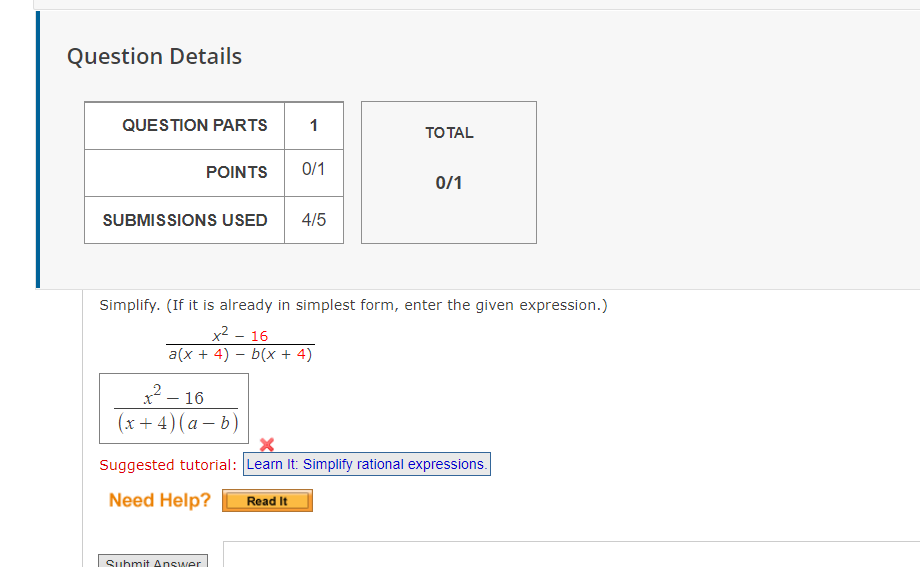 Solved Question Details Simplify. (If it is already in | Chegg.com