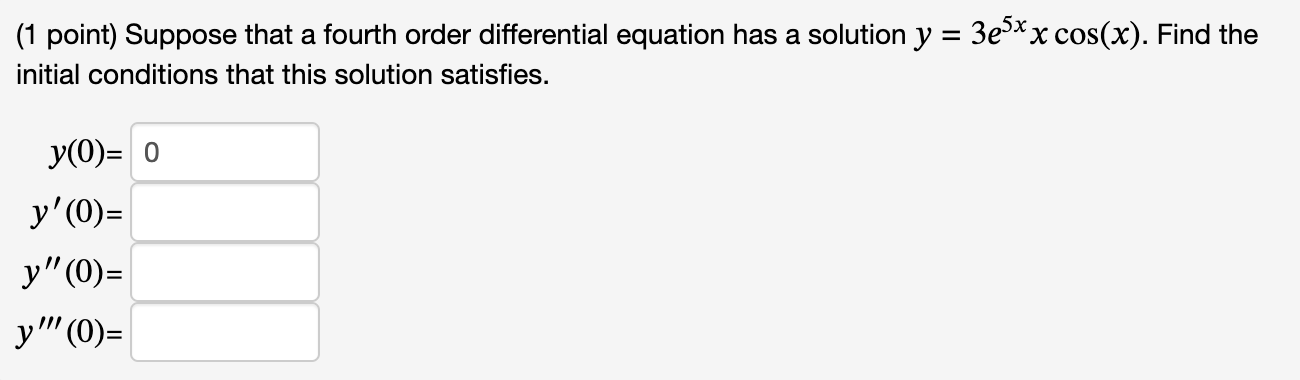 Solved 1 ﻿point ﻿suppose That A Fourth Order Differential