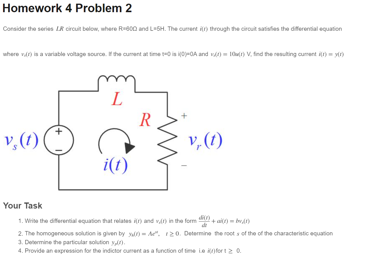 Solved Consider the series LR circuit below, where R=60Ω and | Chegg.com