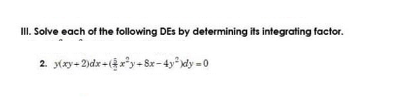 Solved III. Solve each of the following DES by determining | Chegg.com