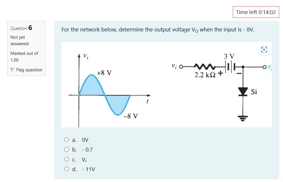 Solved For The Network Below Determine The Output Voltage 