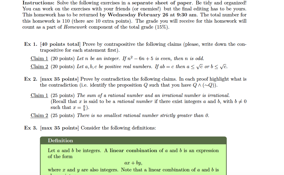 Solved Instructions: Solve the following exercises in a | Chegg.com