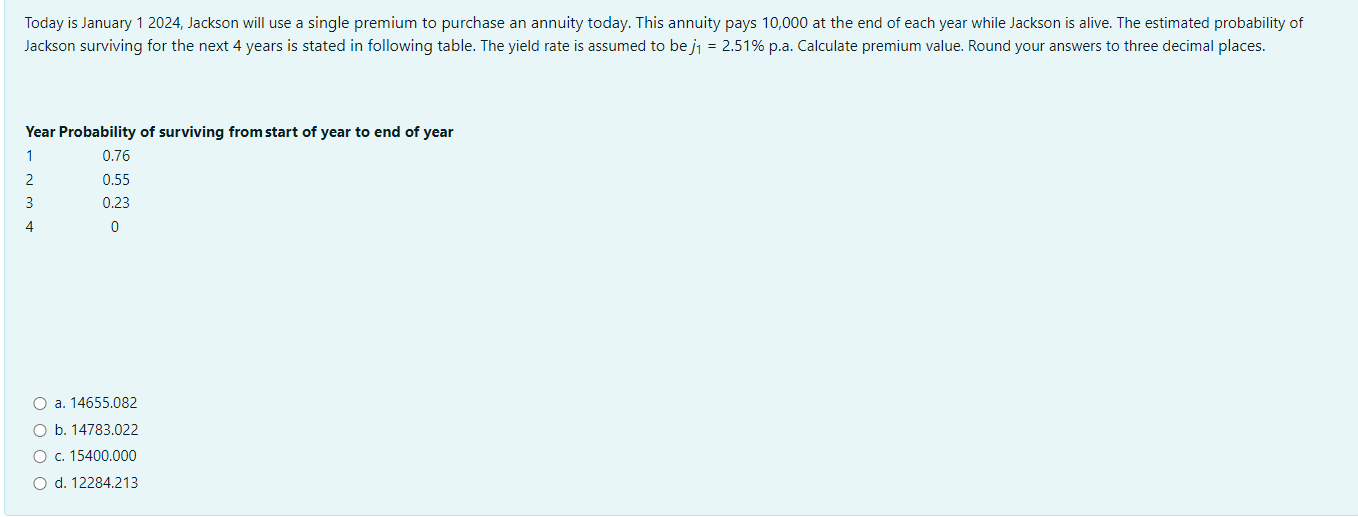 Solved Today is January 12024 , ﻿Jackson will use a single | Chegg.com
