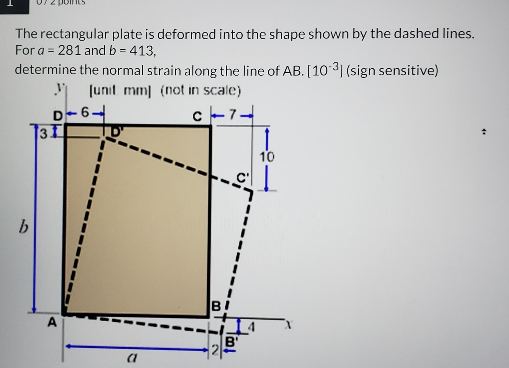 Solved the rectangular plate is deformed into the shape | Chegg.com