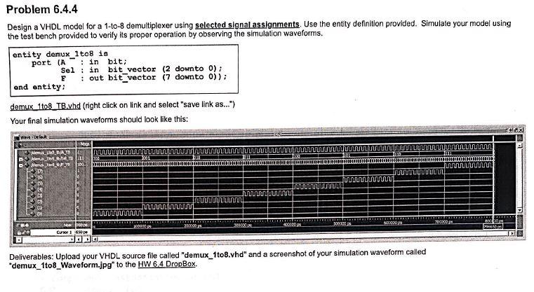 Solved Problem 6 4 4 Design A Vhdl Model For A 1 To 8