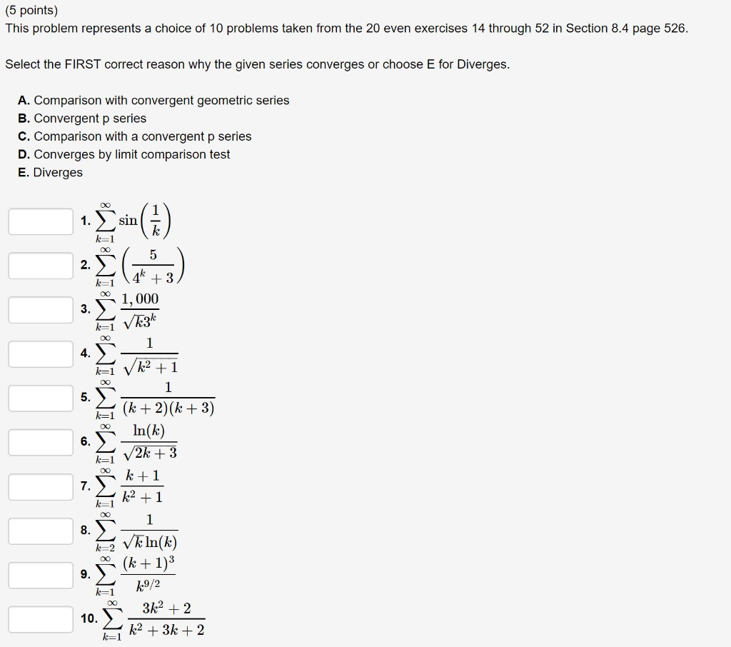 Solved (5 points) This problem represents a choice of 10 | Chegg.com