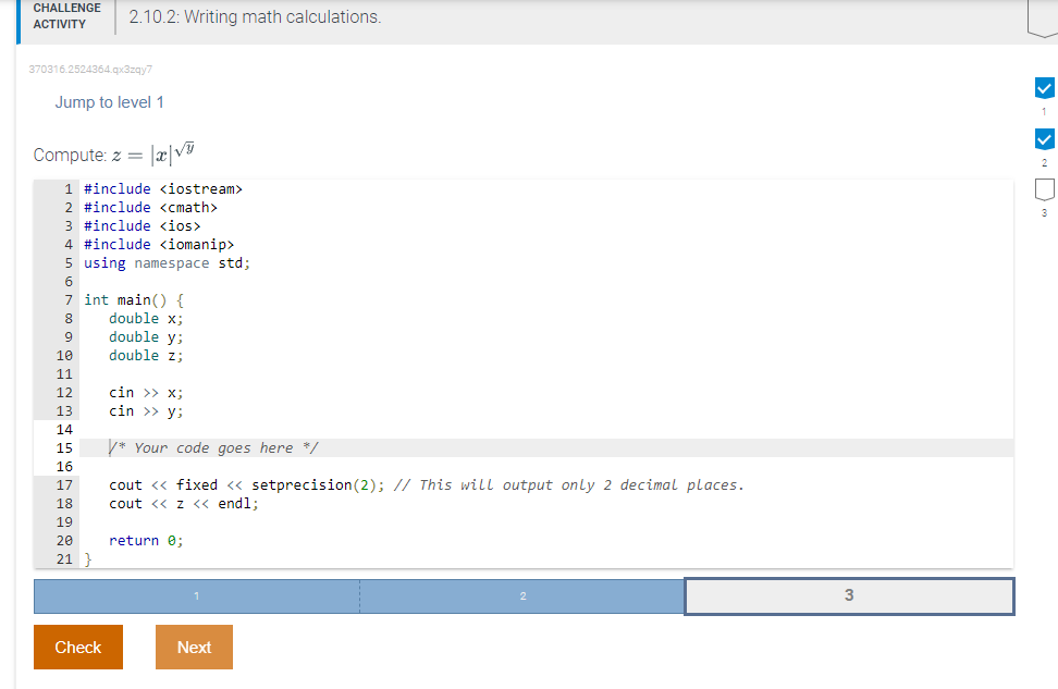 Solved CHALLENGE ACTIVITY 2.10.2: Writing math calculations. | Chegg.com