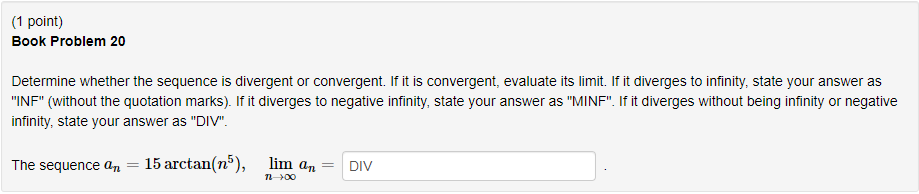 Solved (1 point) Book Problem 20 Determine whether the | Chegg.com