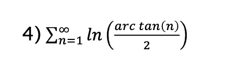 Solved ∑n=1∞ln(arctan(n)2) | Chegg.com