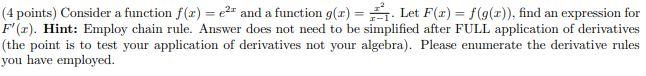 Solved (4 points) Consider a function f(x)=e2x and a | Chegg.com