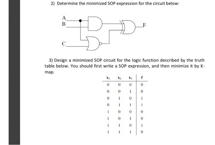Solved 2 Determine The Minimized Sop Expression For The