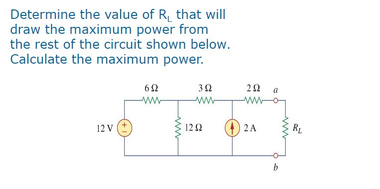 Solved Determine the value of \( ﻿R_{L} \) ﻿that will draw | Chegg.com