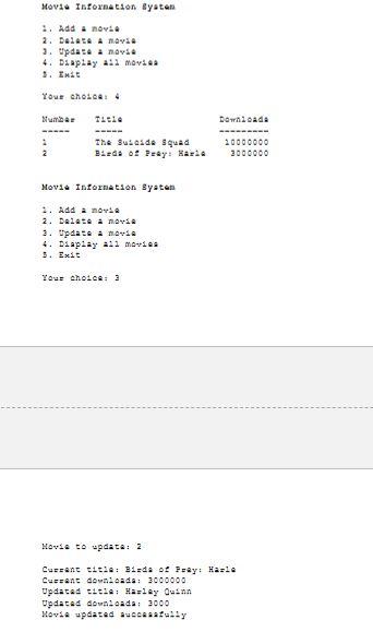 Solved Programming Language: C HW Description: Write a movie | Chegg.com