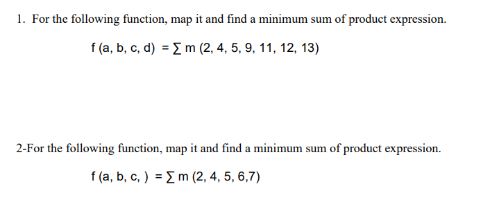 1. For the following function, map it and find a | Chegg.com