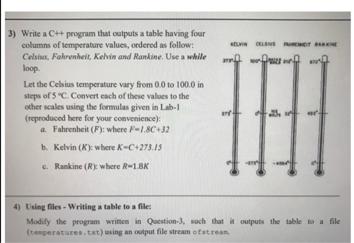 Solved 3) Write a C++ program that outputs a table having | Chegg.com